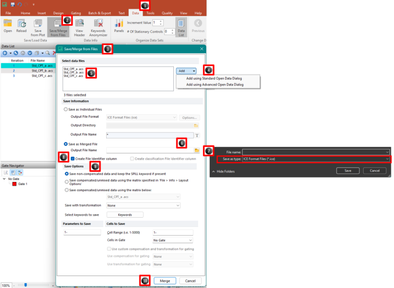 How can Attune™ CytPix data sets with images (.ACS files) be merged for ...