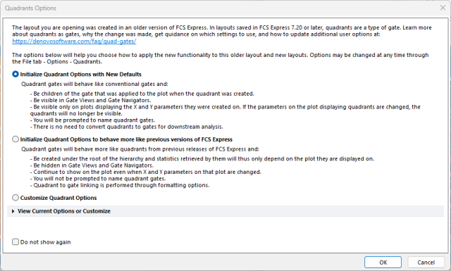 Quadrants in FCS Express versions 7.20 / 7.24 and later