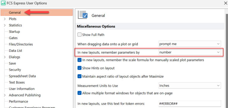 For an existing layout, can I change the way FCS Express remembers ...
